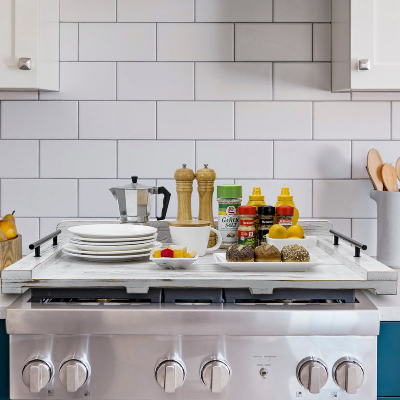 Gracie Oaks Azaruddin Large Stovetop Decorative Wood Serving Tray & Reviews | Wayfair